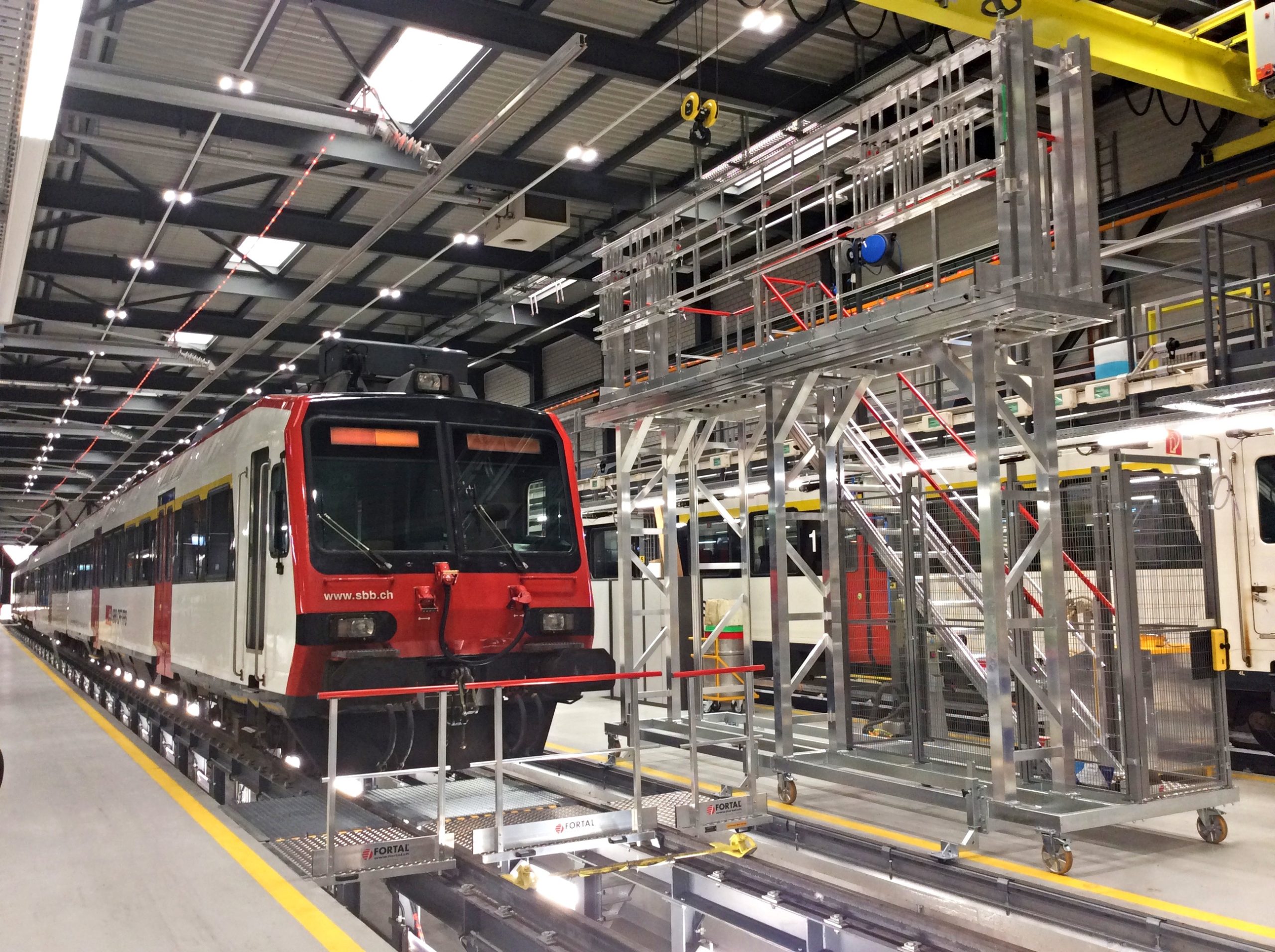 Set of platforms for train maintenance center